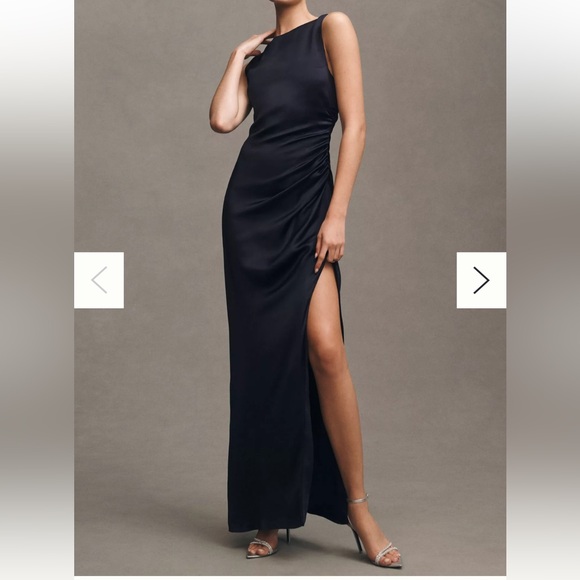 BHLDN | Dresses | Bhldn Emma High Neck Satin Gown | Poshmark